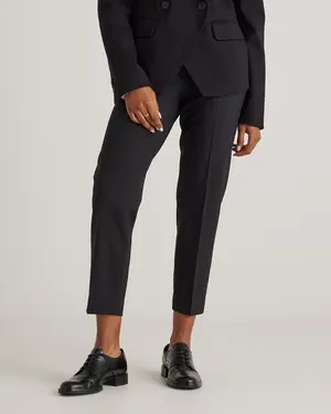 Quince Slim Leg Ankle Pants - Black