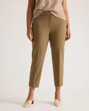 Quince Italian Wool Slim Leg Ankle Pants - Sahara Camel