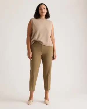 Quince Italian Wool Slim Leg Ankle Pants - Sahara Camel