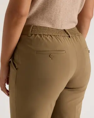 Quince Italian Wool Slim Leg Ankle Pants - Sahara Camel