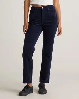 Quince Organic Stretch Corduroy Trousers - Deep Navy