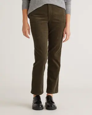 Quince Organic Stretch Corduroy Trousers - Seaweed
