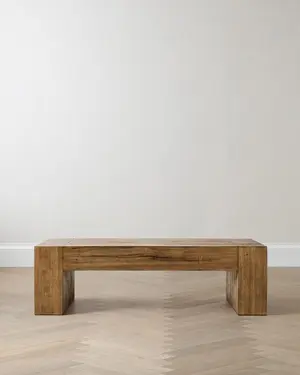 Quince Reclaimed Oak Waterfall Coffee Table - Cafe Brown