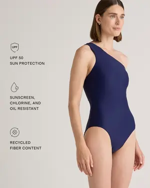 Quince Italian One-shoulder One-piece Swimsuit - Deep Navy