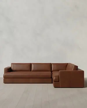 Quince Sierra Curved Arm L Sectional In Leather Espresso