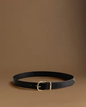 Quince Allegra European Leather Belt - Black