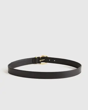 Quince Allegra European Leather Belt - Black
