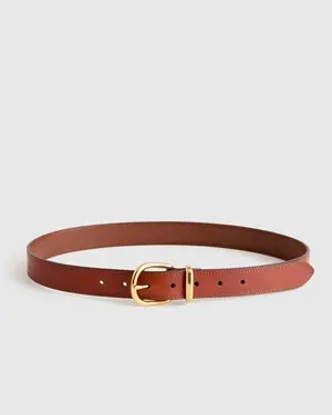 Quince Allegra European Leather Belt - Saddle