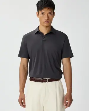 Quince 100% Pima Cotton Luxe Touch Polo - Dark Coal