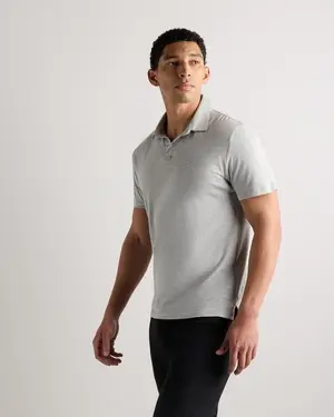 Quince 100% Pima Cotton Luxe Touch Polo - Heather Grey