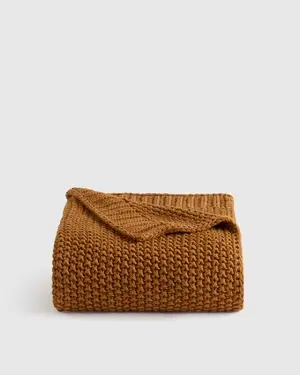 Quince Cotton Fisherman Throw - Amber