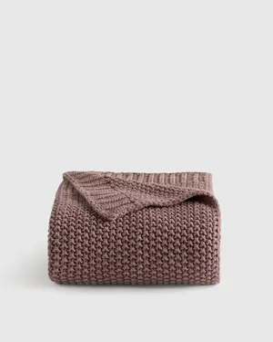 Quince Cotton Fisherman Throw - Fig