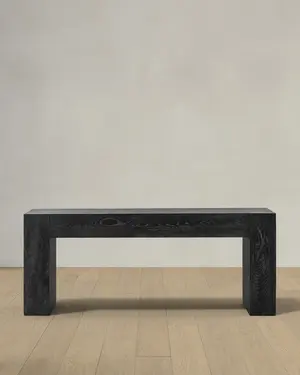 Quince Reclaimed Oak Waterfall Console Table - Black
