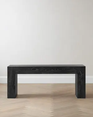 Quince Reclaimed Oak Waterfall Console Table - Black