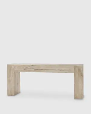 Quince Reclaimed Oak Waterfall Console Table - Washed Cream