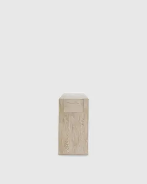 Quince Reclaimed Oak Waterfall Console Table - Washed Cream