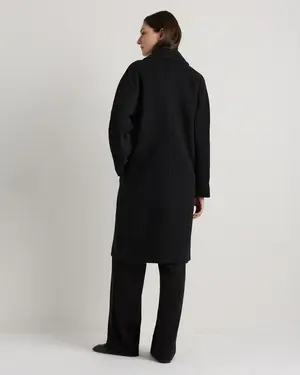 Quince Wool Cashmere Double-breasted Slouch Coat - Black