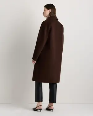 Quince Wool Cashmere Double-breasted Slouch Coat - Dark Chocolate