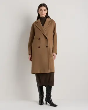 Quince Wool Cashmere Double-breasted Slouch Coat - Mocha Brown