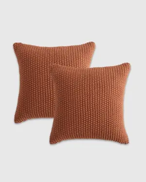 Quince Cotton Fisherman Pillow Cover - Terracotta