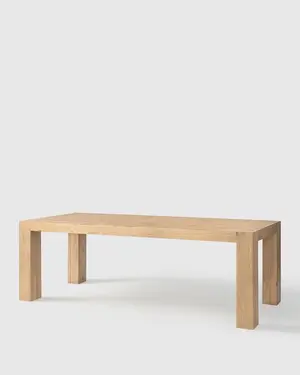 Quince Reclaimed Oak Parsons Dining Table - Weathered Oak