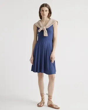 Quince Tencel Jersey Fit & Flare Mini Dress