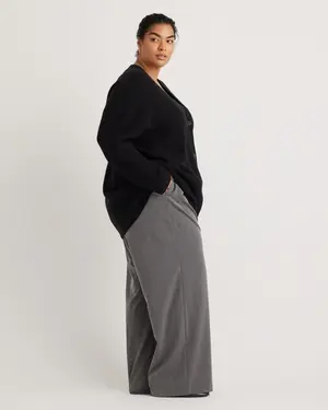 Quince Mongolian Cashmere Oversized Boyfriend Cardigan - Black