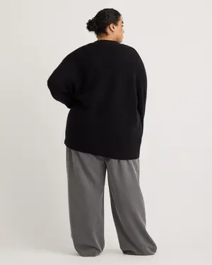Quince Mongolian Cashmere Oversized Boyfriend Cardigan - Black