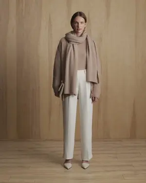 Quince Mongolian Cashmere Oversized Boyfriend Cardigan - Oatmeal