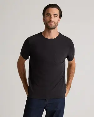 Quince Slub Pocket T-shirt - Bold Black