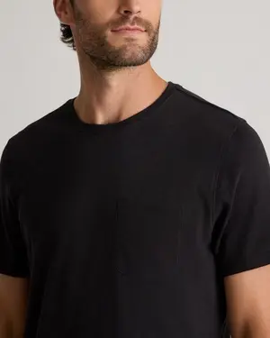 Quince Slub Pocket T-shirt - Bold Black