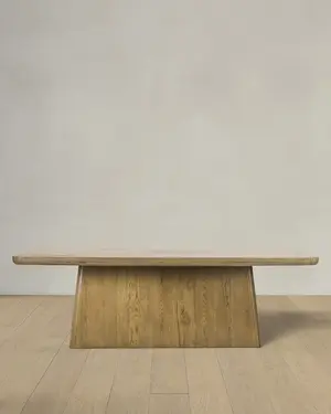 Quince Rustic Oak Plinth Dining Table - Light Brown