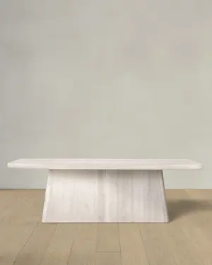Quince Rustic Oak Plinth Dining Table - Milk White