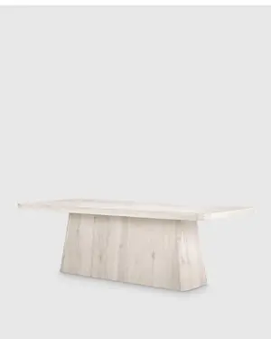 Quince Rustic Oak Plinth Dining Table - Milk White
