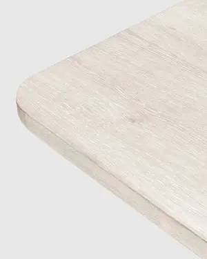 Quince Rustic Oak Plinth Dining Table - Milk White