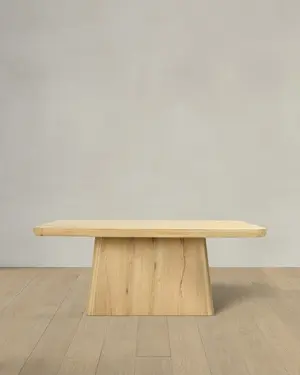 Quince Rustic Oak Plinth Dining Table - Natural
