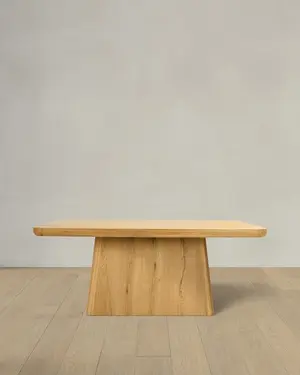 Quince Rustic Oak Plinth Dining Table - Natural