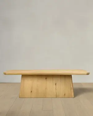 Quince Rustic Oak Plinth Dining Table - Natural