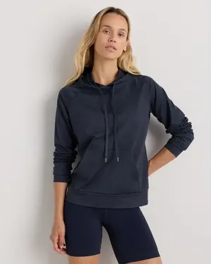 Quince Performance Pullover Hoodie - Heather Deep Navy