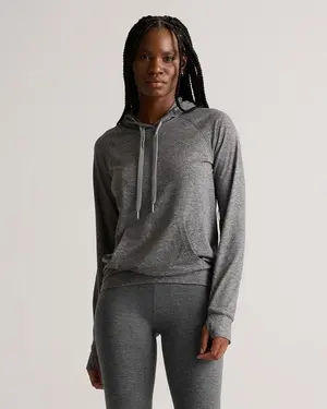 Quince Performance Pullover Hoodie - Heather Grey