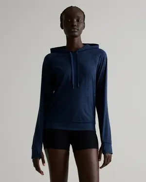 Quince Performance Pullover Hoodie - Heather Navy