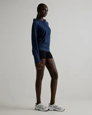 Quince Performance Pullover Hoodie - Heather Navy