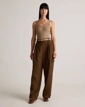 Quince European Leather Skinny Belt - Mushroom