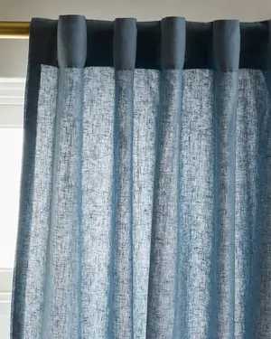 Quince European Linen Curtain Single Panel - Chambray