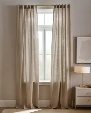 Quince European Linen Curtain Single Panel - Dark Flax
