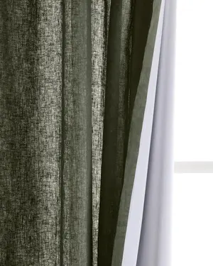 Quince European Linen Curtain Single Panel - Hunter Green