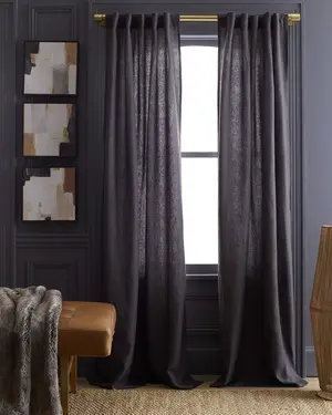 Quince European Linen Curtain Single Panel - Storm