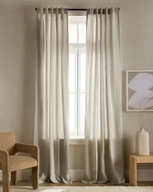 Quince European Linen Curtain Single Panel - Willowleaf