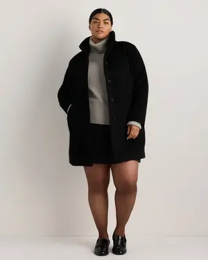 Quince Wool Cashmere Cocoon Coat - Black