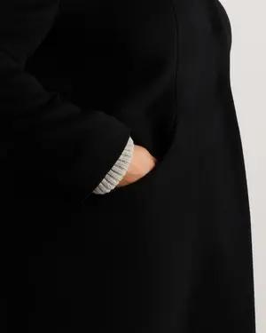 Quince Wool Cashmere Cocoon Coat - Black
